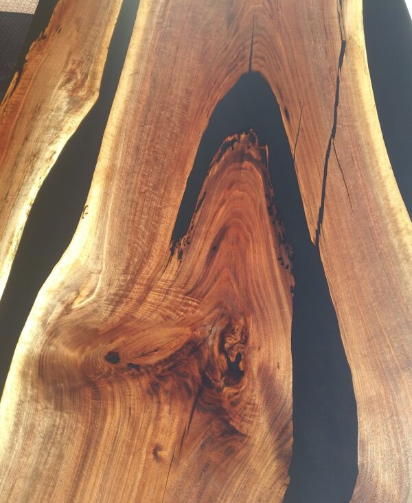 * 9' x 52" Black Walnut and Black Epoxy River Table - Lancaster Live Edge